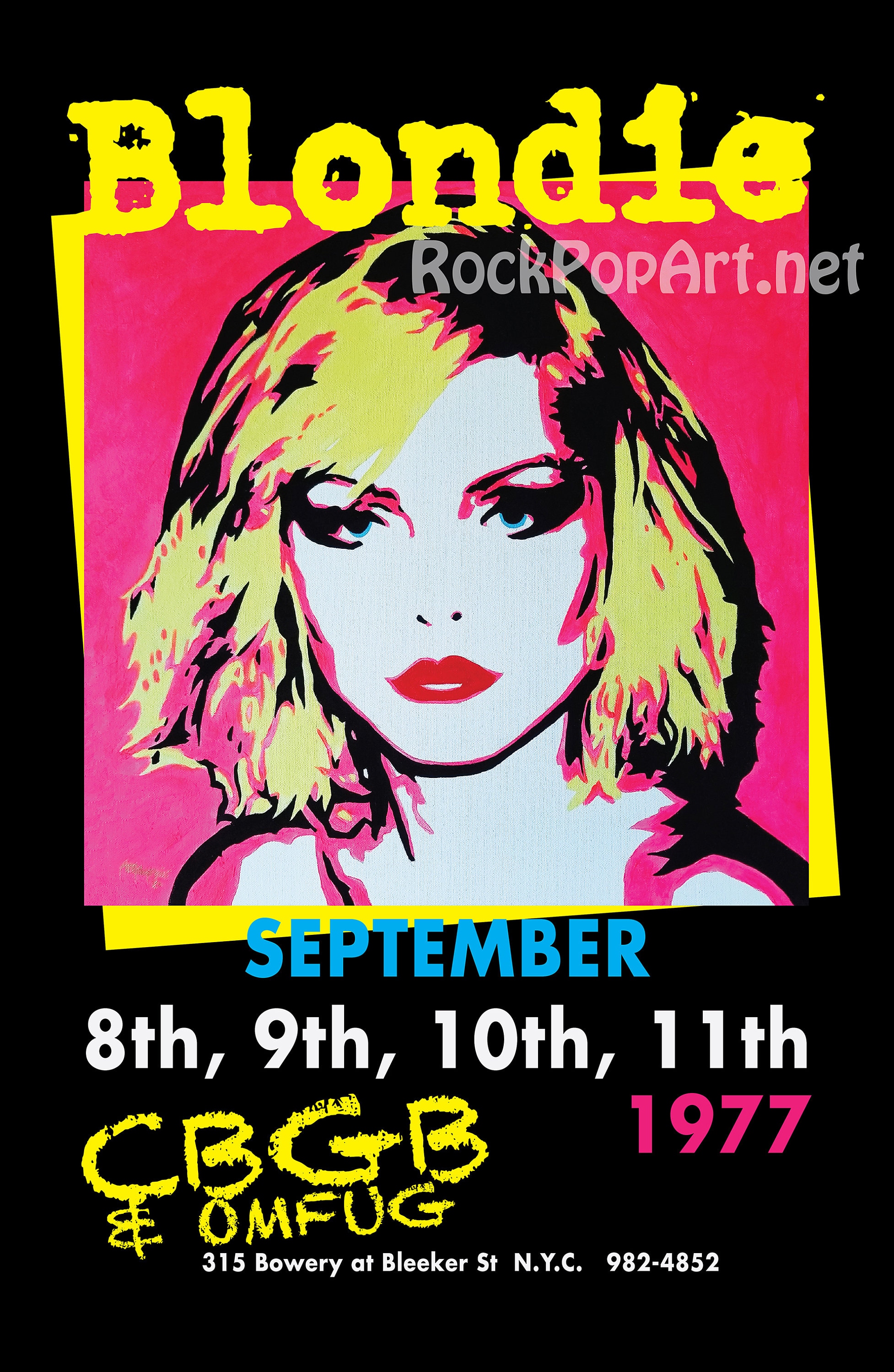 BLONDIE Debbie Harry CBGB NYC Poster 1977 Re-imagines the Original Flyer Retro-vintage Style ...