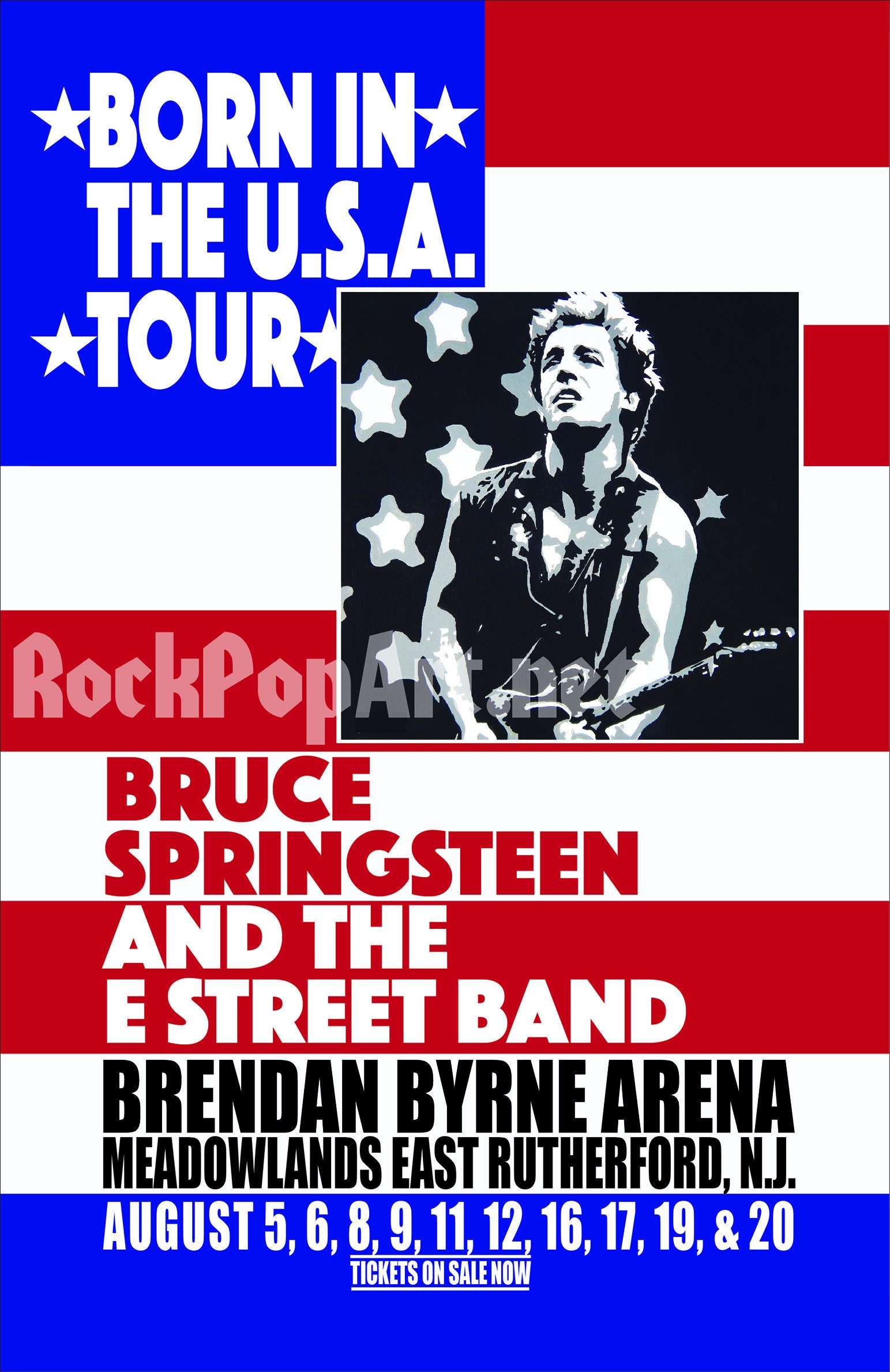 Bruce SPRINGSTEEN 1984 Born in the USA Tour Concert Poster Re-imagines ...