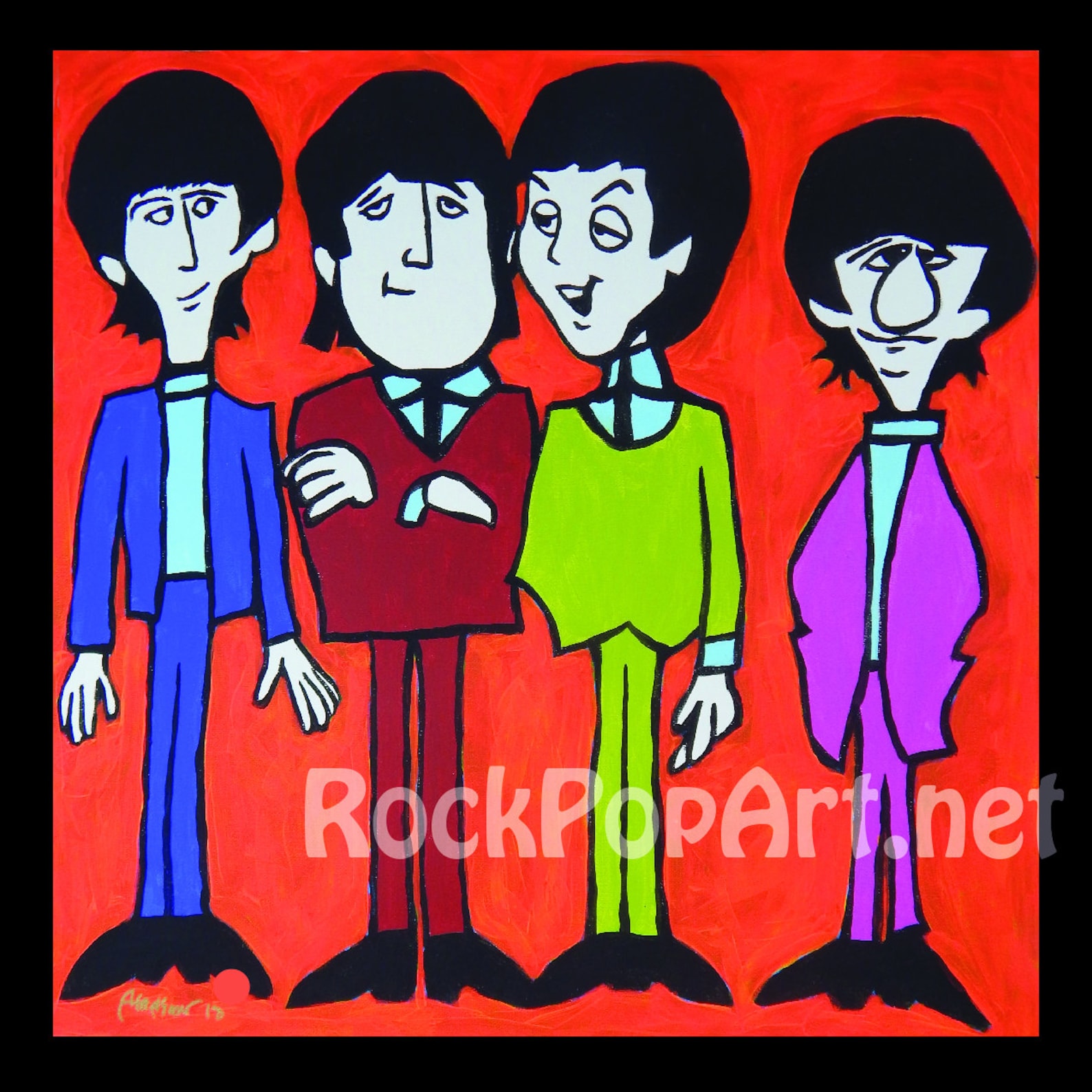 BEATLES Pop Art Framed Print! Vintage Style 1960's Saturday Morning ...