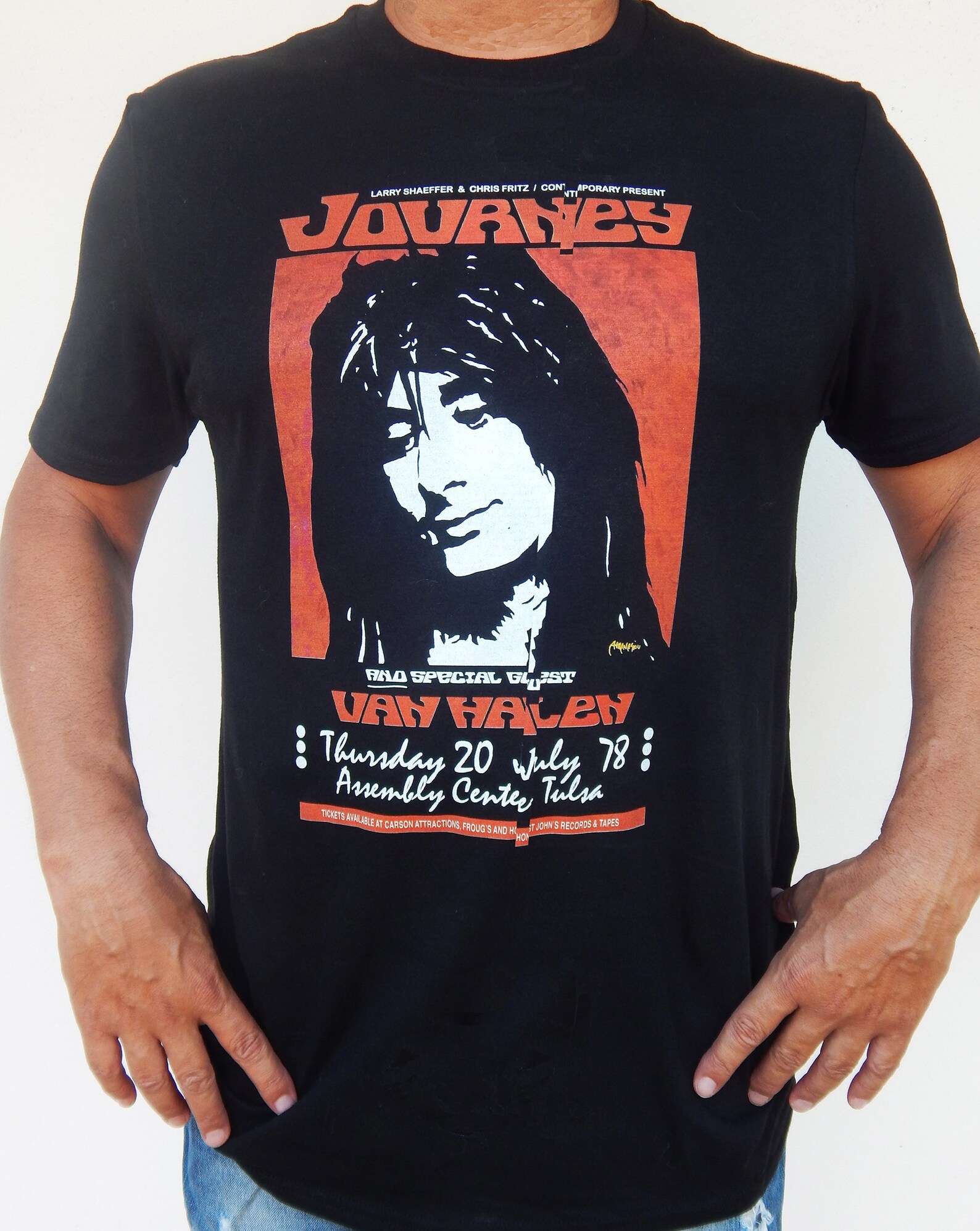JOURNEY Steve Perry 1978 Concert T-shirt Using Rock Pop Art Painting ...
