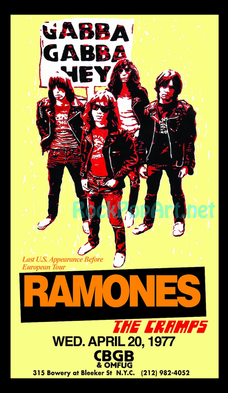 RAMONES 1977 and 1978 Tour Concert Posters Re-imagines the Original ...
