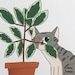 Cat Biting Plant, Art Print - Etsy