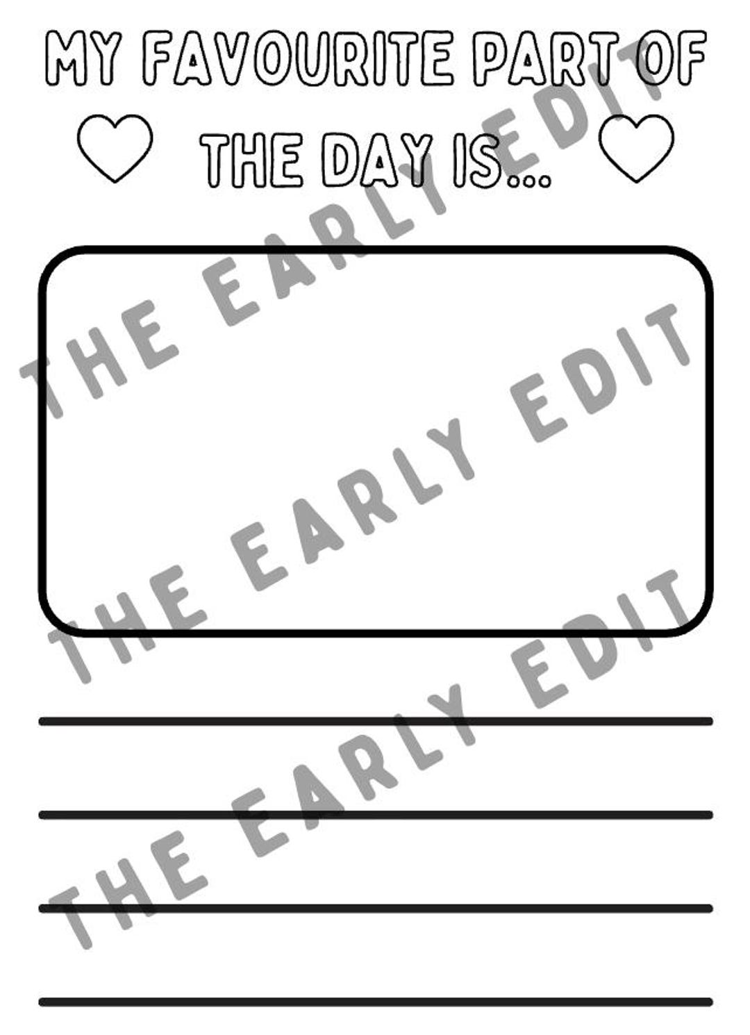 My Favourite Part of the Day Worksheet | Transition Day / EYFS Drawing ...