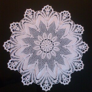 Crochet Doily White Doily Table Topper 100% Cotton White Lace Table ...