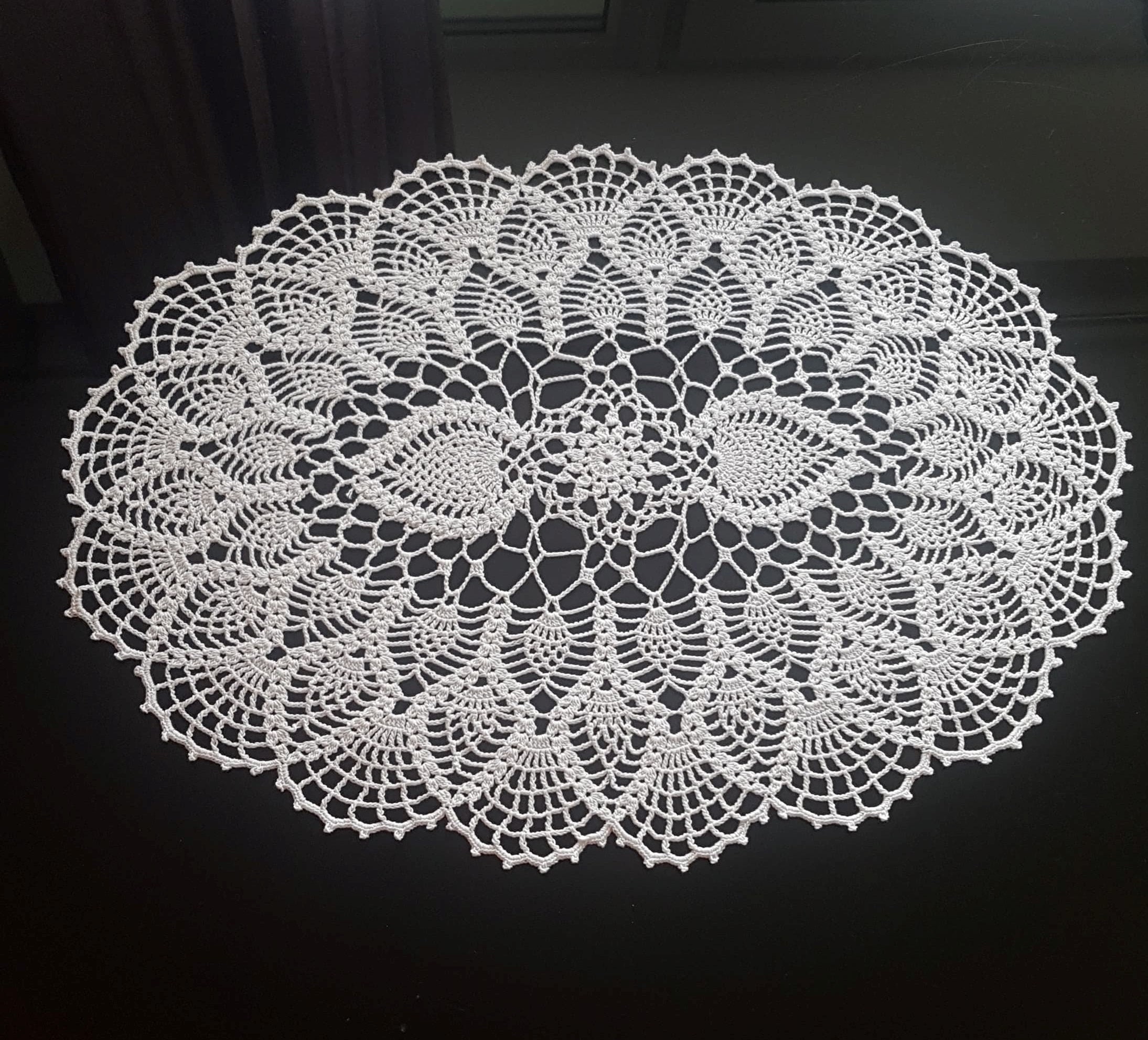 Oval Doily Round Crochet Doilie White Large Doily Crocheted - Etsy UK
