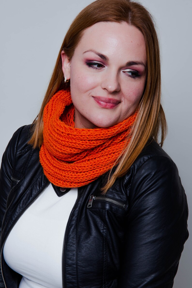 Burnt Orange Knit Scarf / Wool Hand Knitted Scarf / Orange - Etsy UK