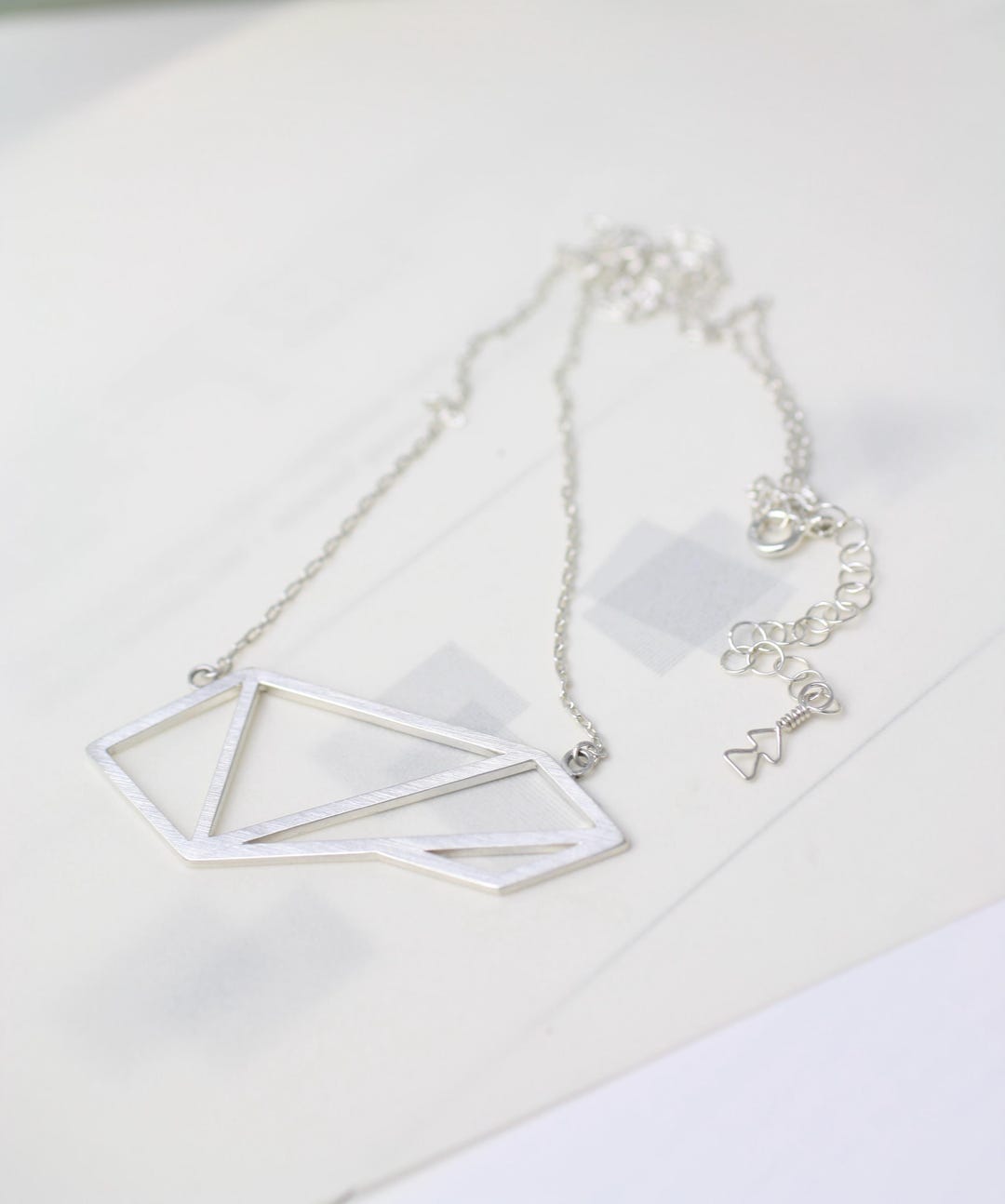 Twisted Triangular Prism Necklace - Etsy
