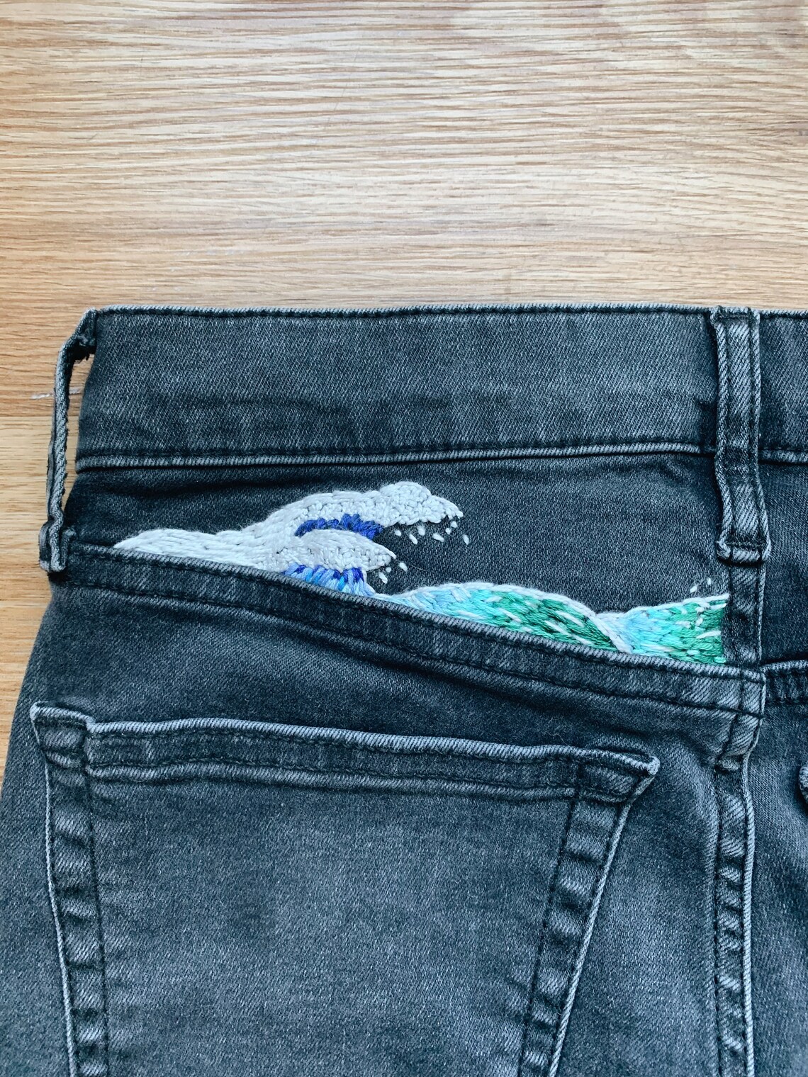 Oceanscape Black Jeans - Etsy