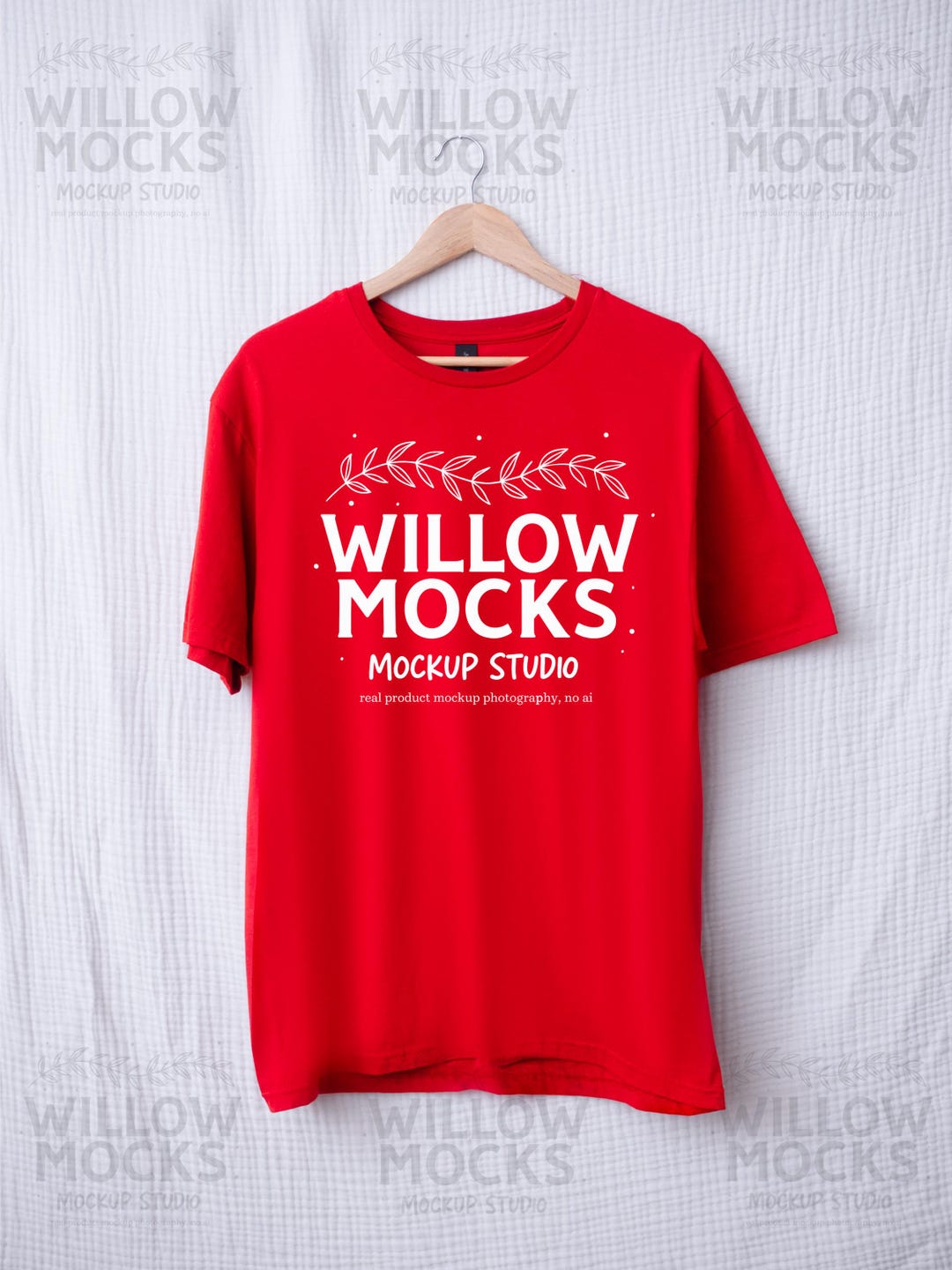 Gildan 64000 Red Mockup | Hanging T-shirt Mockup | Red G64000 Shirt ...