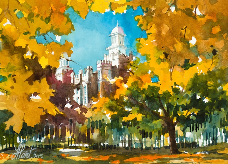 Logan LDS Temple, Logan Utah, LDS Art, Temple Watercolor - Etsy