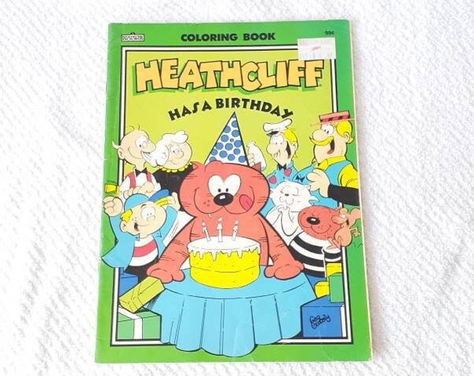 Heathcliff Has A Birthday Coloring Vintage Marvel Book - Etsy