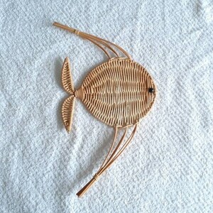 Wicker Rattan Angel Fish Wall Hanging Vintage Bath Decor - Etsy