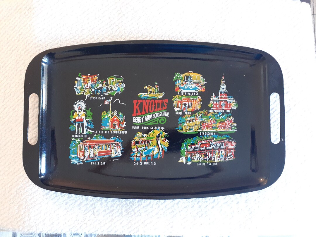 Vintage Knotts Berry Farm & Ghost Town Black Lacquered Souvenir Tray ...