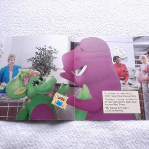 Barney and Baby Bop Go to the Library Vintage Softcover Book - Etsy