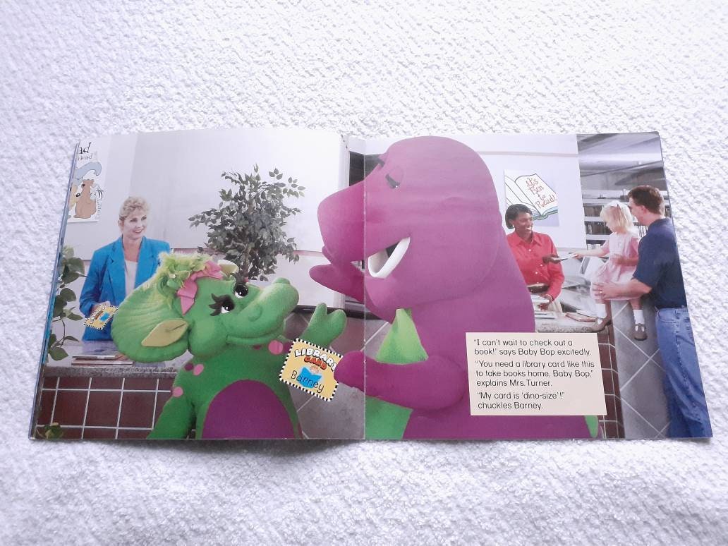 Barney and Baby Bop Go to the Library Vintage Softcover Book - Etsy