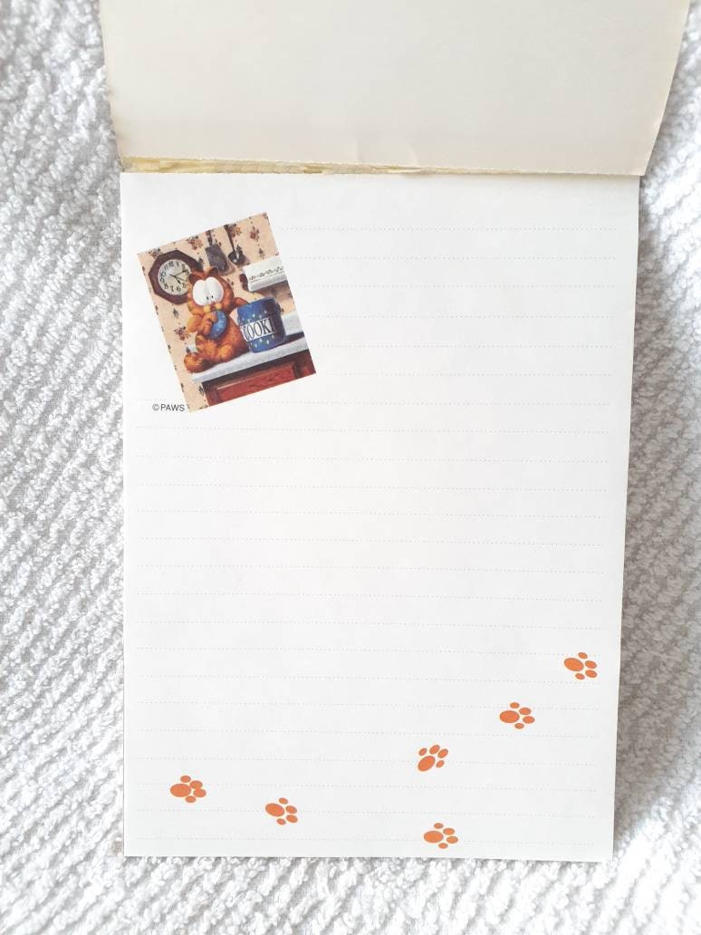 Garfield Writing Paper VTG Jim Davis PAWS Stationery - Etsy