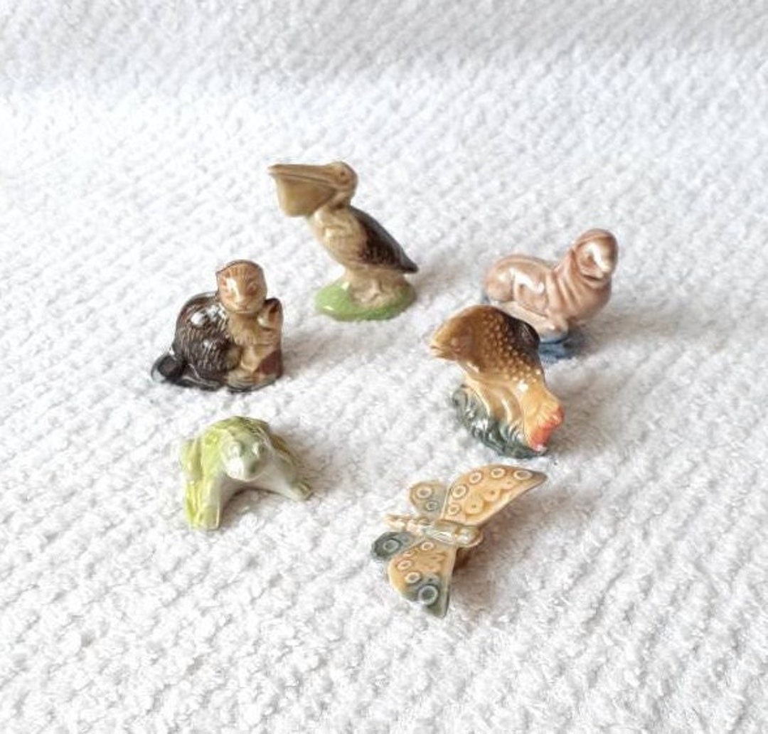 Vintage Aquatic Wade Figurines Frog Pelican Seal Fish Beaver - Etsy