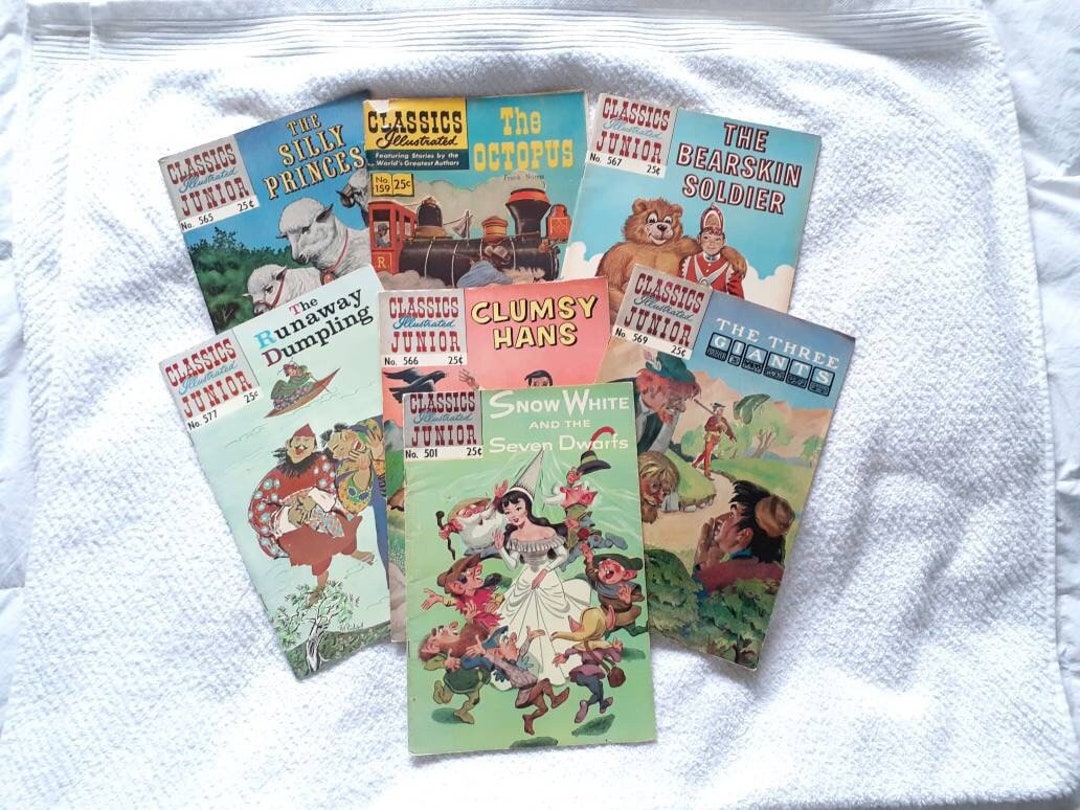 Illustrated Classics Junior Comic Book Lot Snow White Clumsy Hans and ...