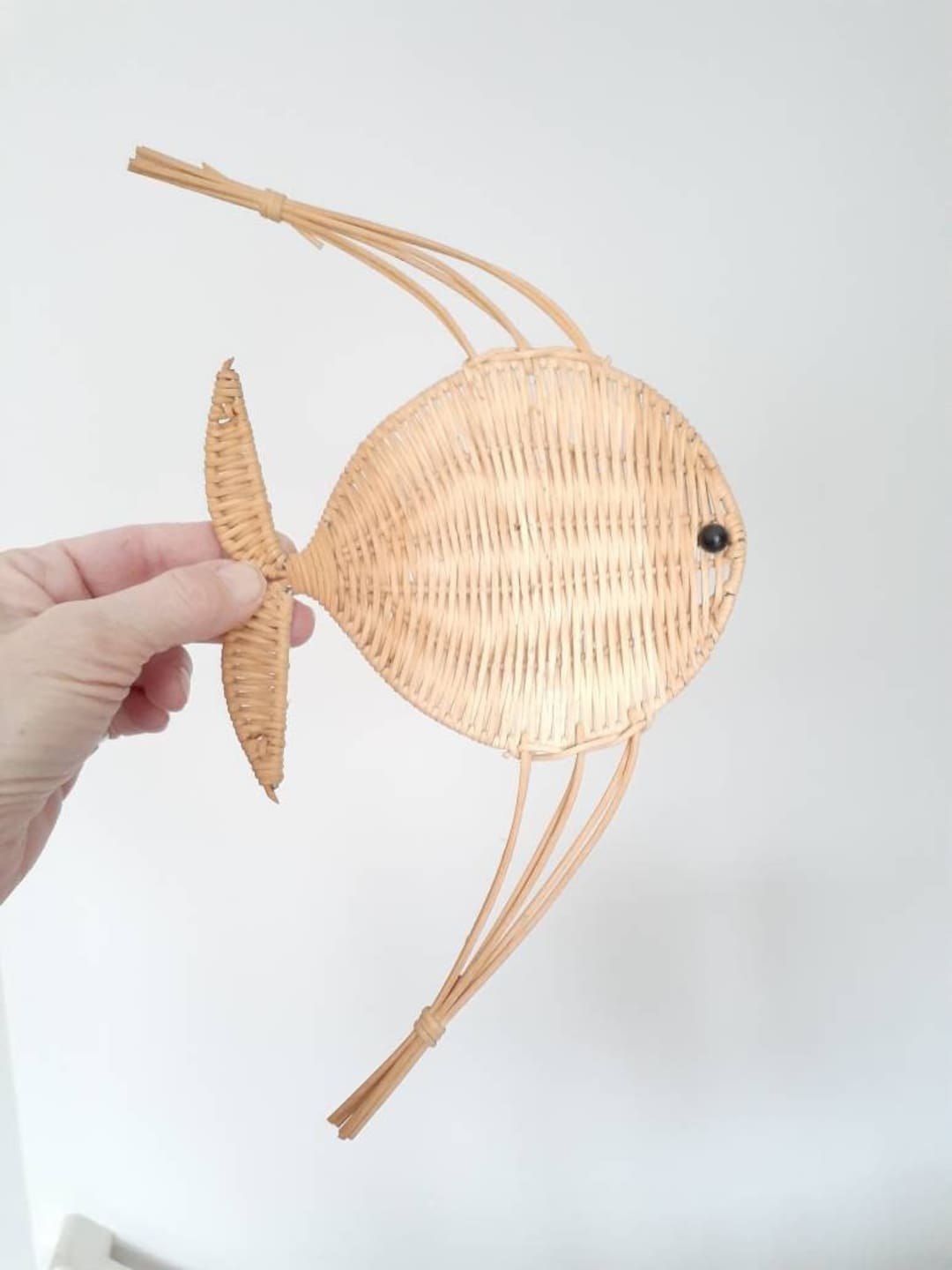 Wicker Rattan Angel Fish Wall Hanging Vintage Bath Decor - Etsy