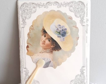 Turn of the Century Fan Greetings Card With Envelope Beautifully ...