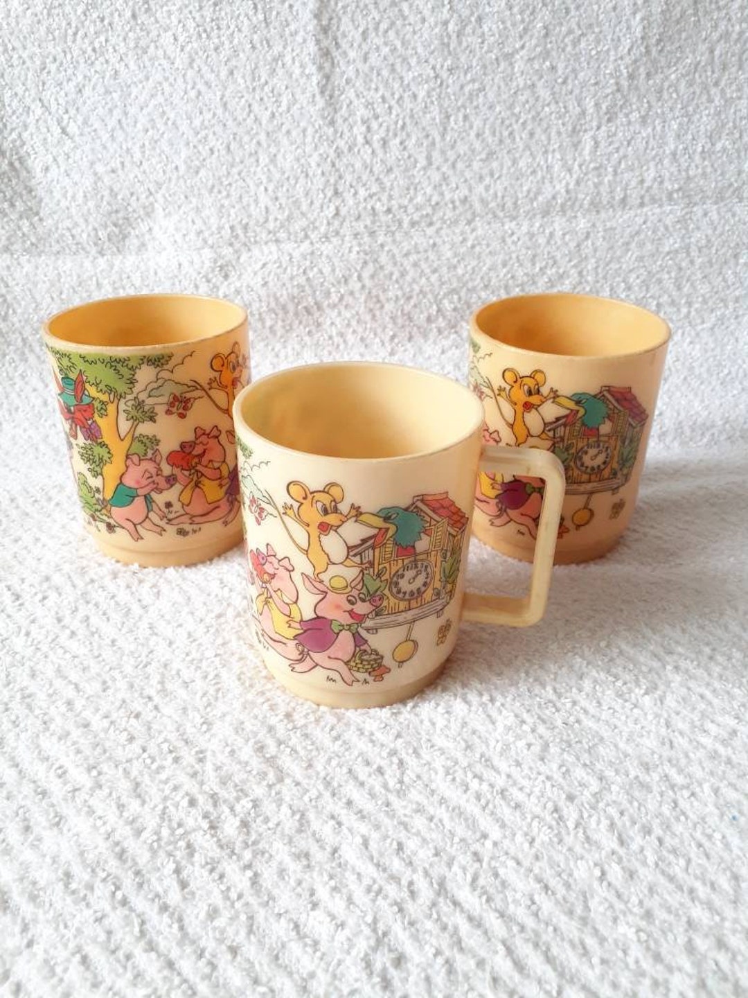 Nursery Rhymes Vintage Plastic Cups Red Riding Hood Bopeep - Etsy