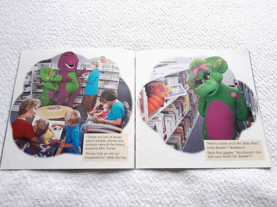 Barney and Baby Bop Go to the Library Vintage Softcover Book - Etsy