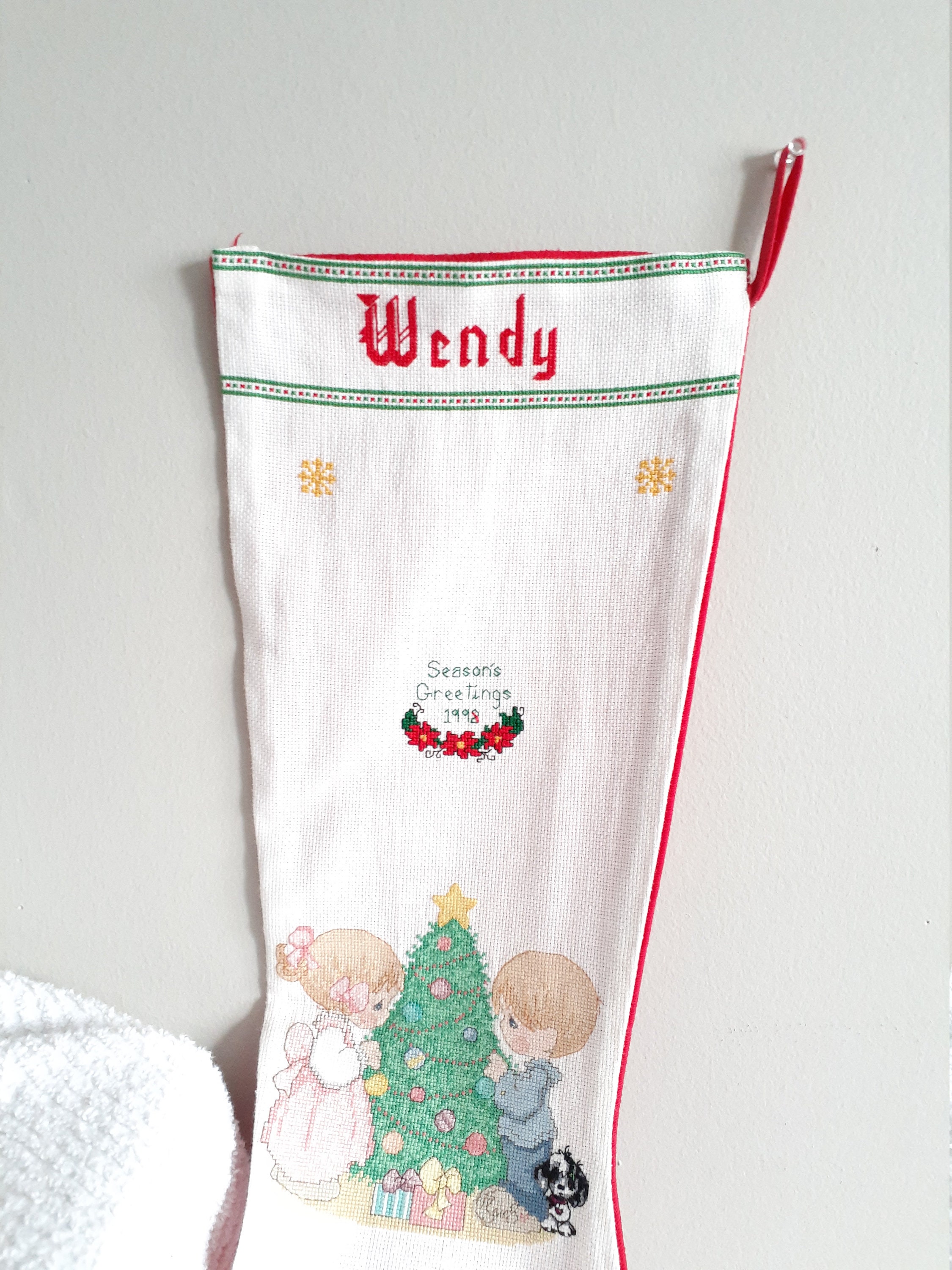 Stocking Precious Moments WENDY Cross Stitch Needlework - Etsy
