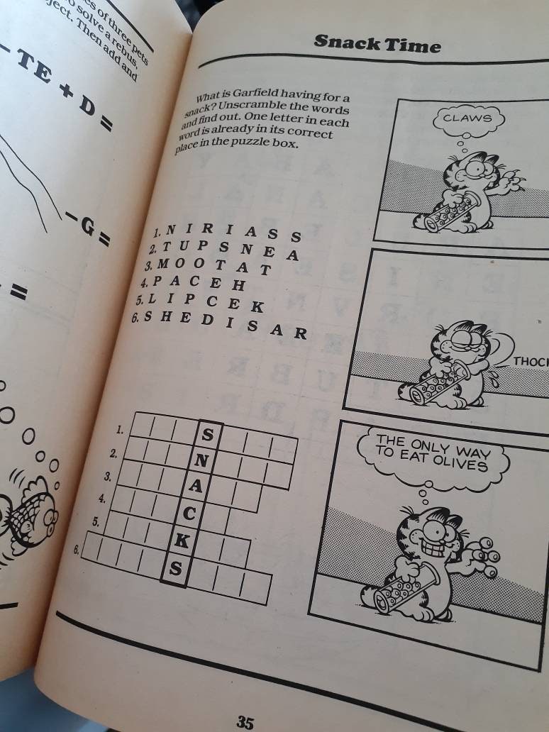 Garfield Activity Coloring Book Lot of Four Vintage Jim Davis | Etsy