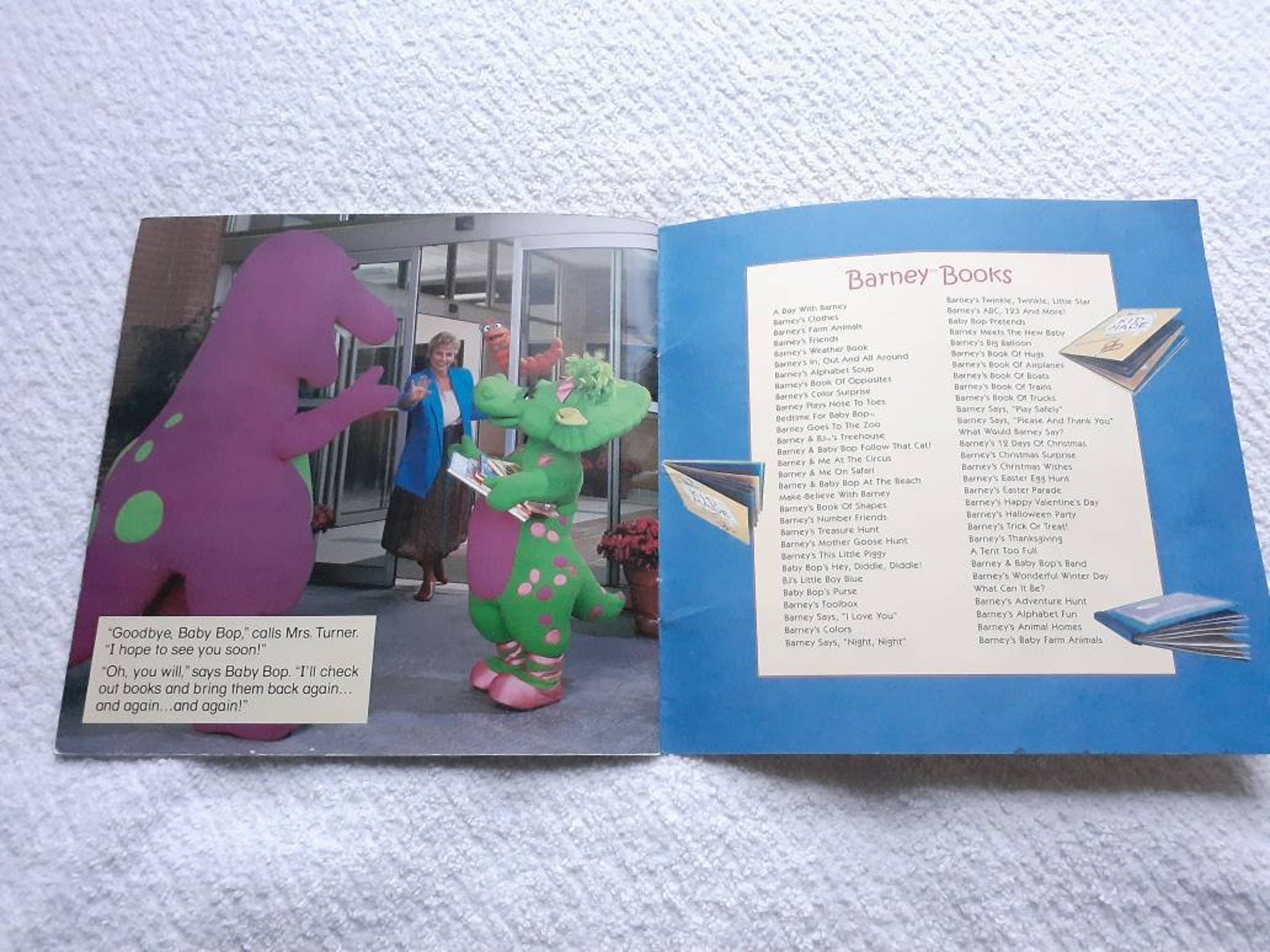 Barney and Baby Bop Go to the Library Vintage Softcover Book - Etsy