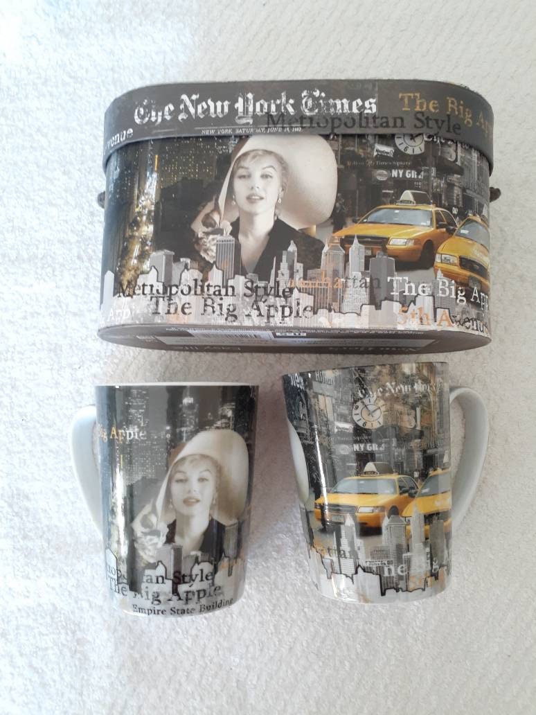 Marilyn Monroe Coffee Mug Set Boxed New York Porcelain - Etsy