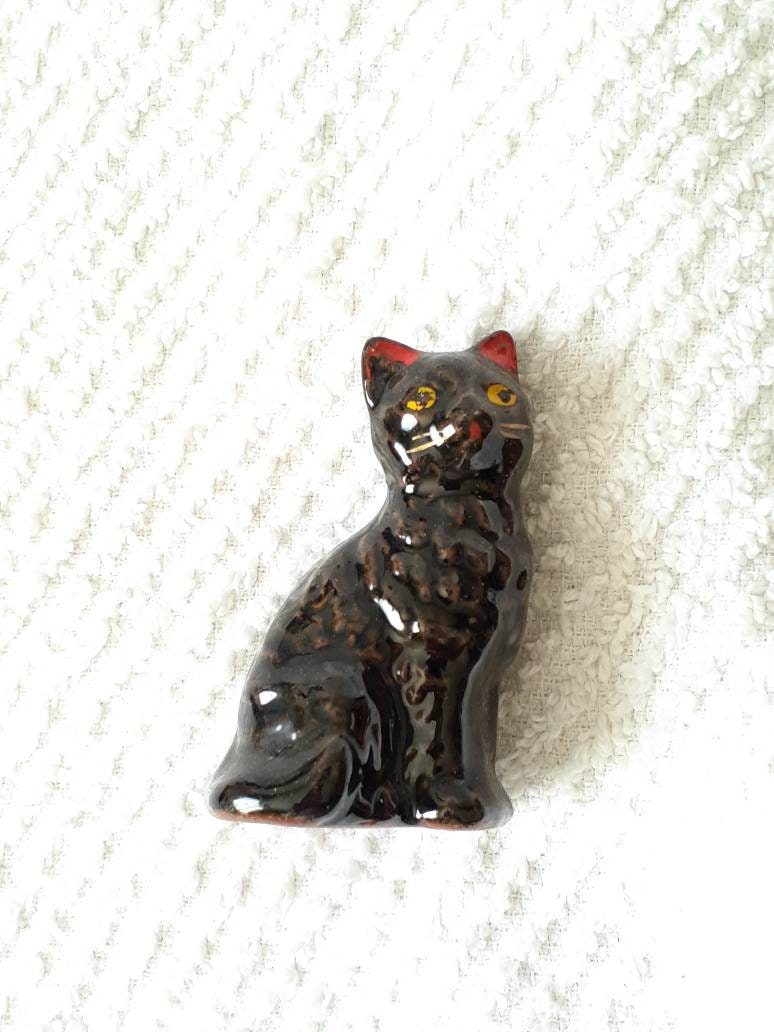 Redware Cats Vintage Black Pottery - Etsy