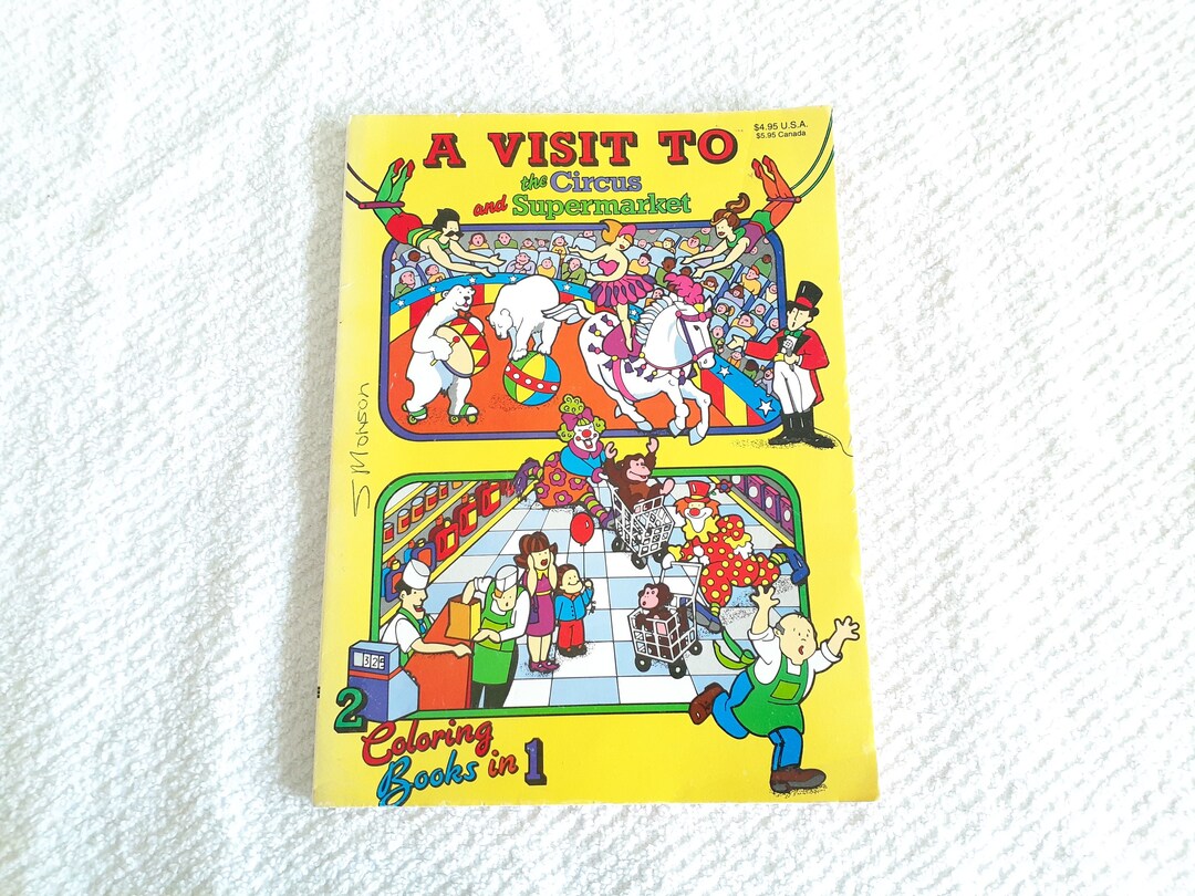 Vintage Double Colouring Book A Visit to the Circus and the Supermarket ...