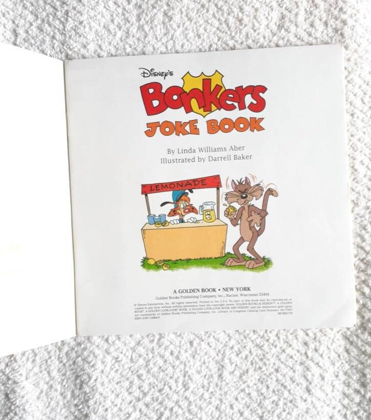 Bonkers Joke Book Vintage Disney Softcover Golden - Etsy