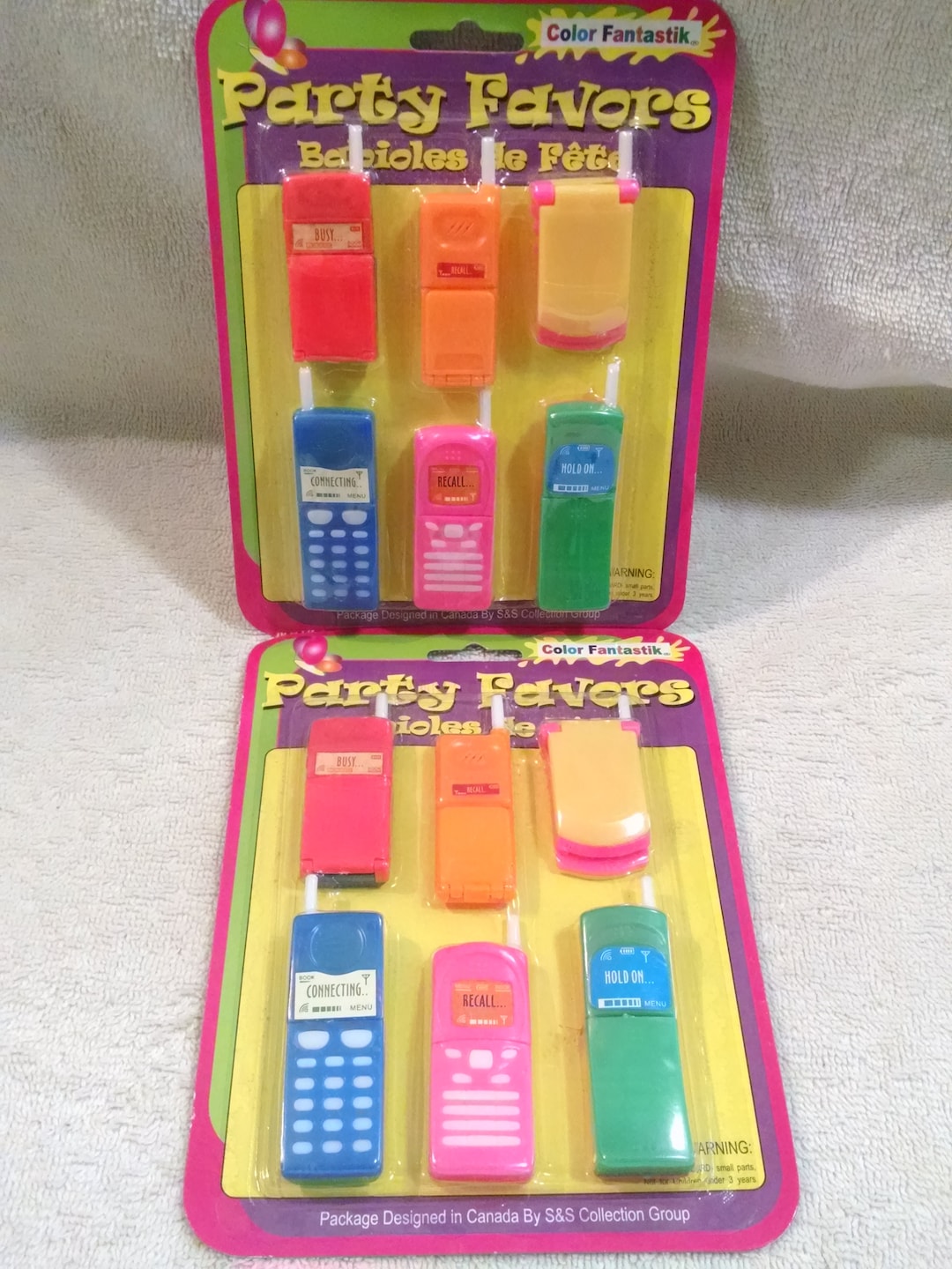 Party Favor Cell Phone Neon Packaged Set Retro 90's - Etsy