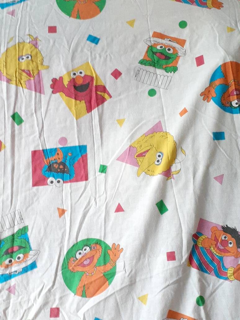 Sesame Street Bed Sheet Flat Single 1996 CTW Jim Henson | Etsy