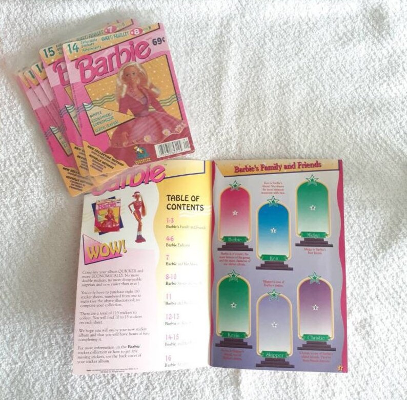 RARE Barbie Sticker Album With 8 Full Packs of Stickers - Etsy