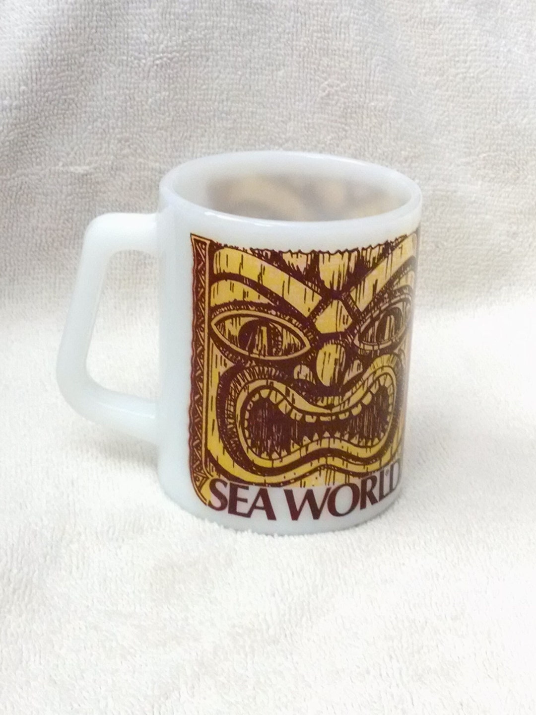 Sea World Federal Glass Mug Tiki Mask Vintage Souvenir - Etsy