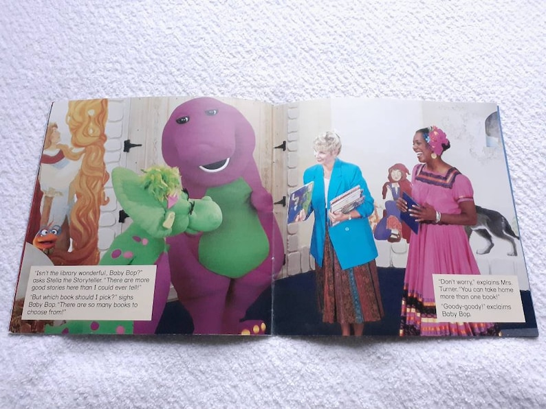 Barney and Baby Bop Go to the Library Vintage Softcover Book - Etsy
