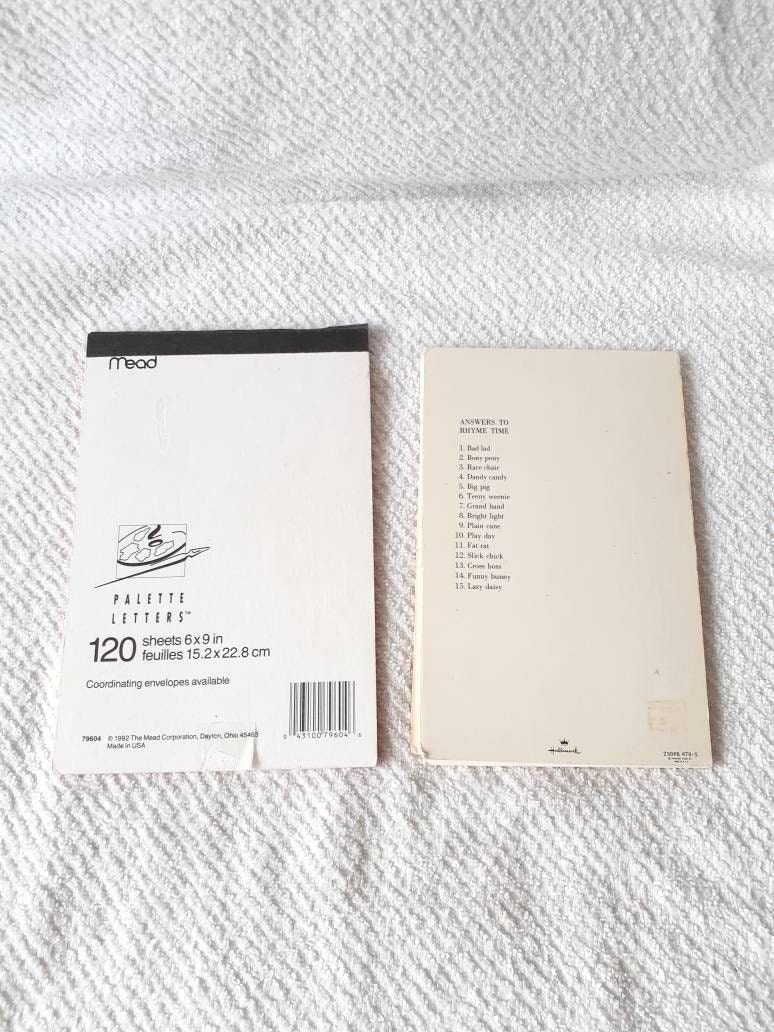 Letter Writing Pad Plus Bridal Games Notebook VTG Stationery - Etsy