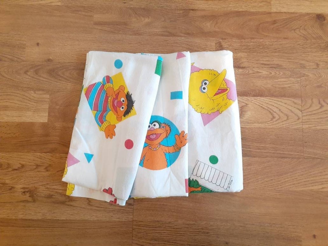 Sesame Street Bed Sheet Flat Single 1996 CTW Jim Henson - Etsy