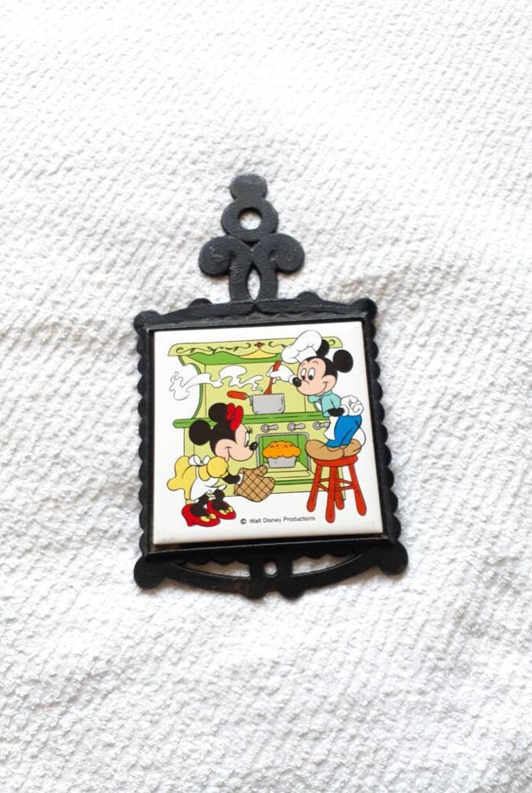 Disney Tile Vintage Ceramic and Metal Footed Trivet Kitchen Cooking ...