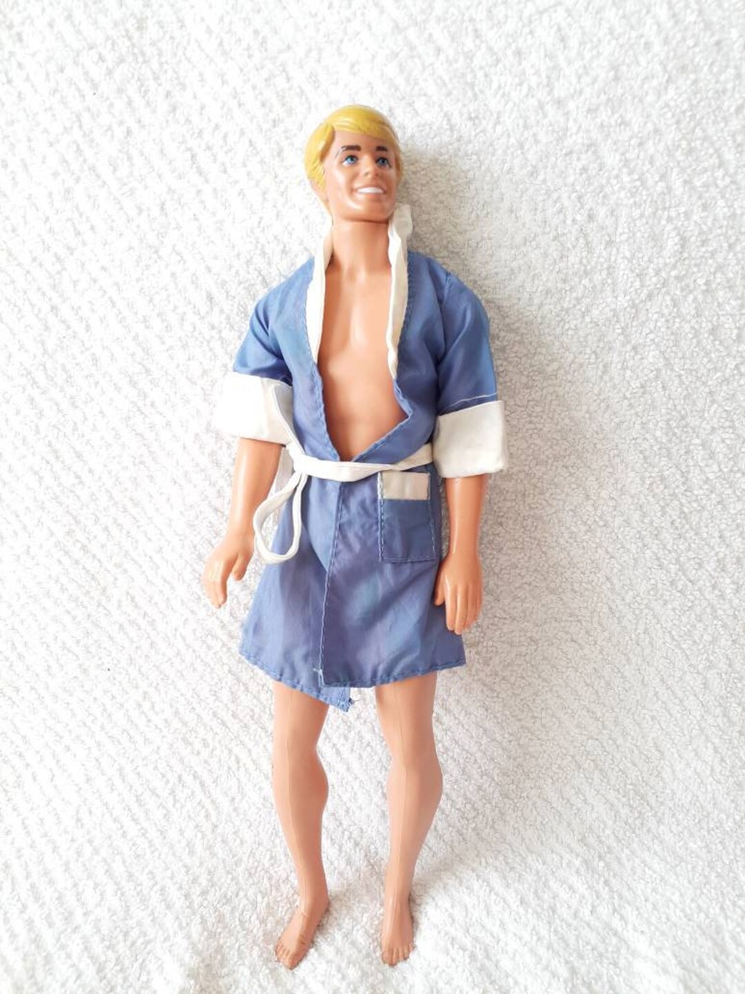 Ken Doll Bademantel Nylon Blau mit Krawatte 90'er Jahre - Etsy Österreich