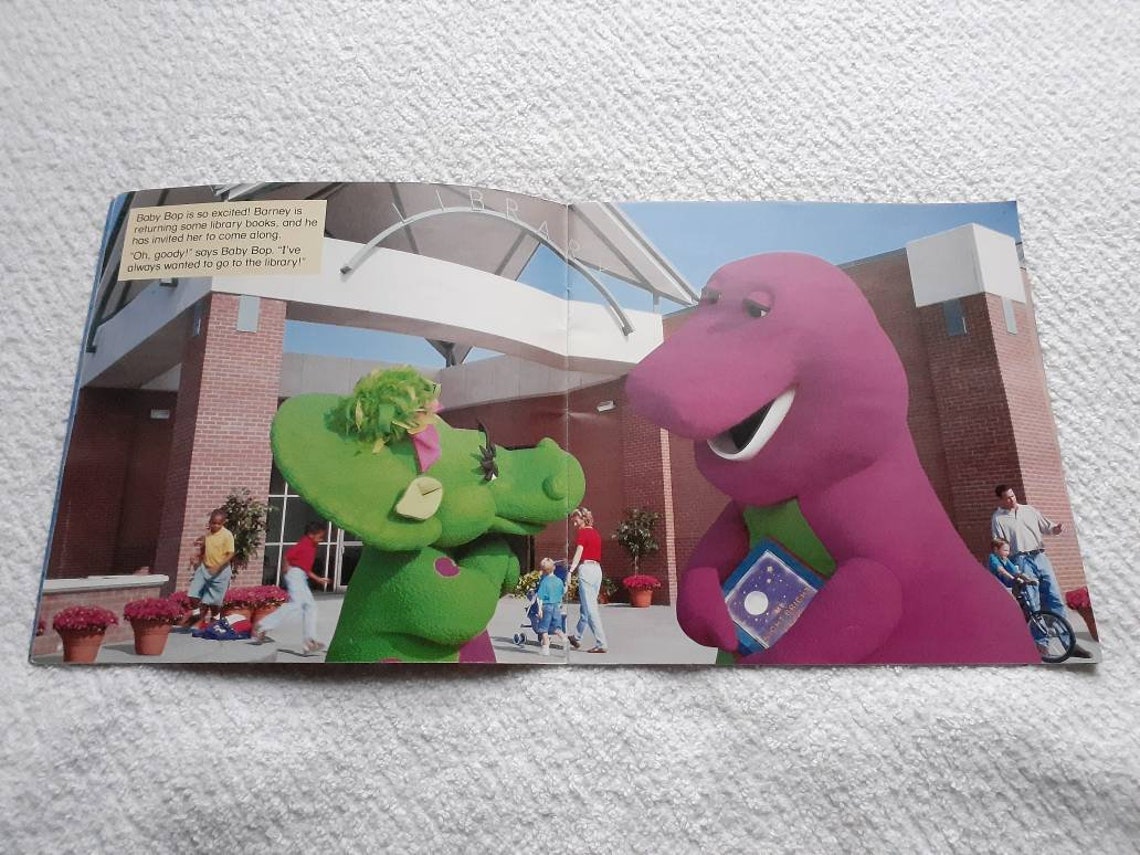 Barney and Baby Bop Go to the Library Vintage Softcover Book - Etsy