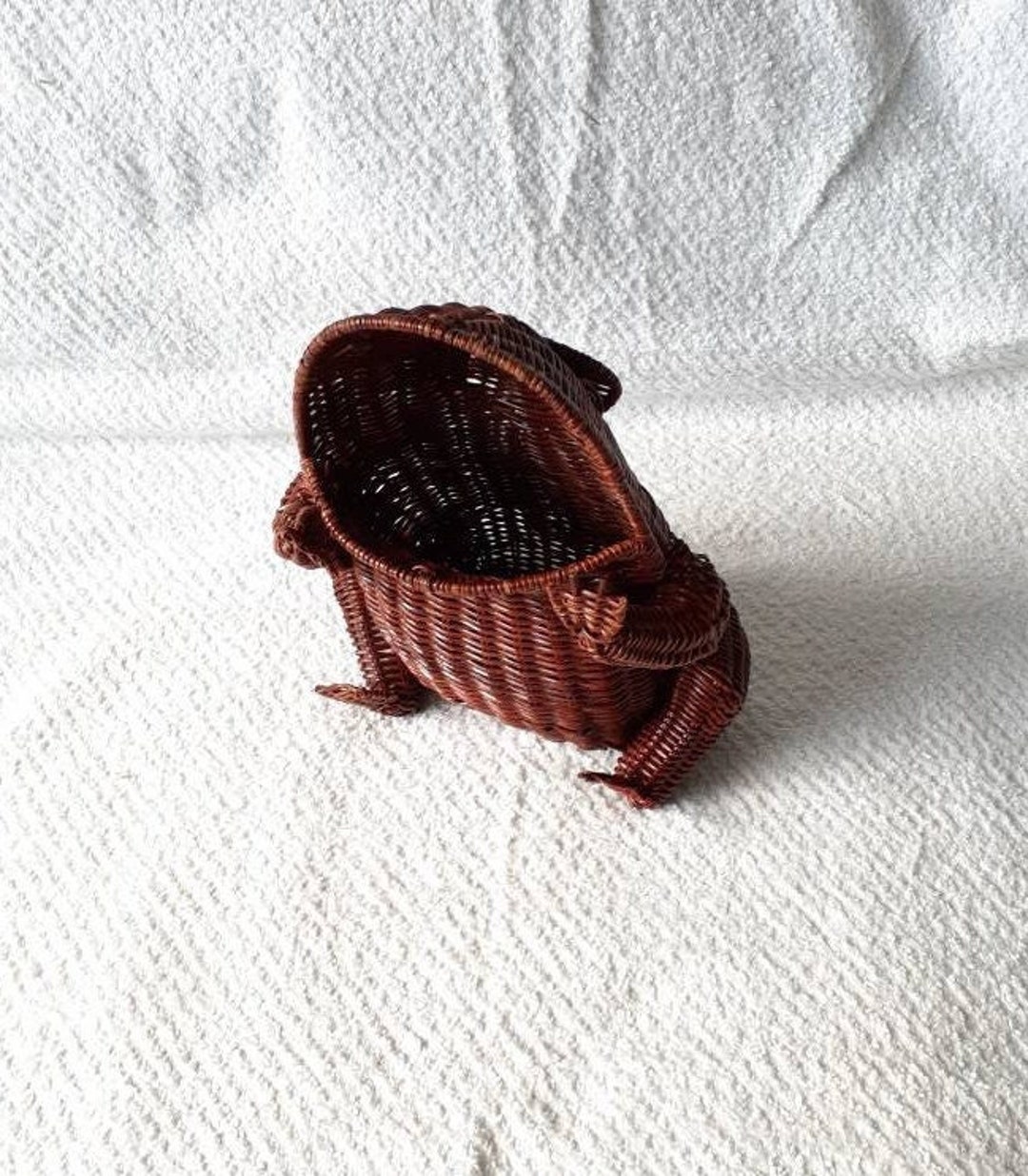 Wicker Frog Basket Standing up or Sitting Down Dark Weave Wicker - Etsy
