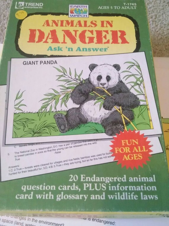 Card Set Endangered Species Questions and Information Teachers | Etsy