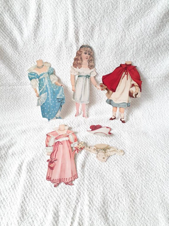 Paper Doll With Three Outfits and Hats Vintage Styles - Etsy
