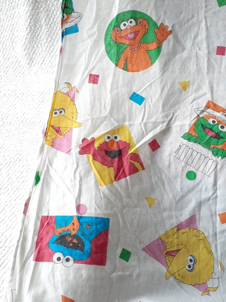 Sesame Street Bed Sheet Flat Single 1996 CTW Jim Henson | Etsy