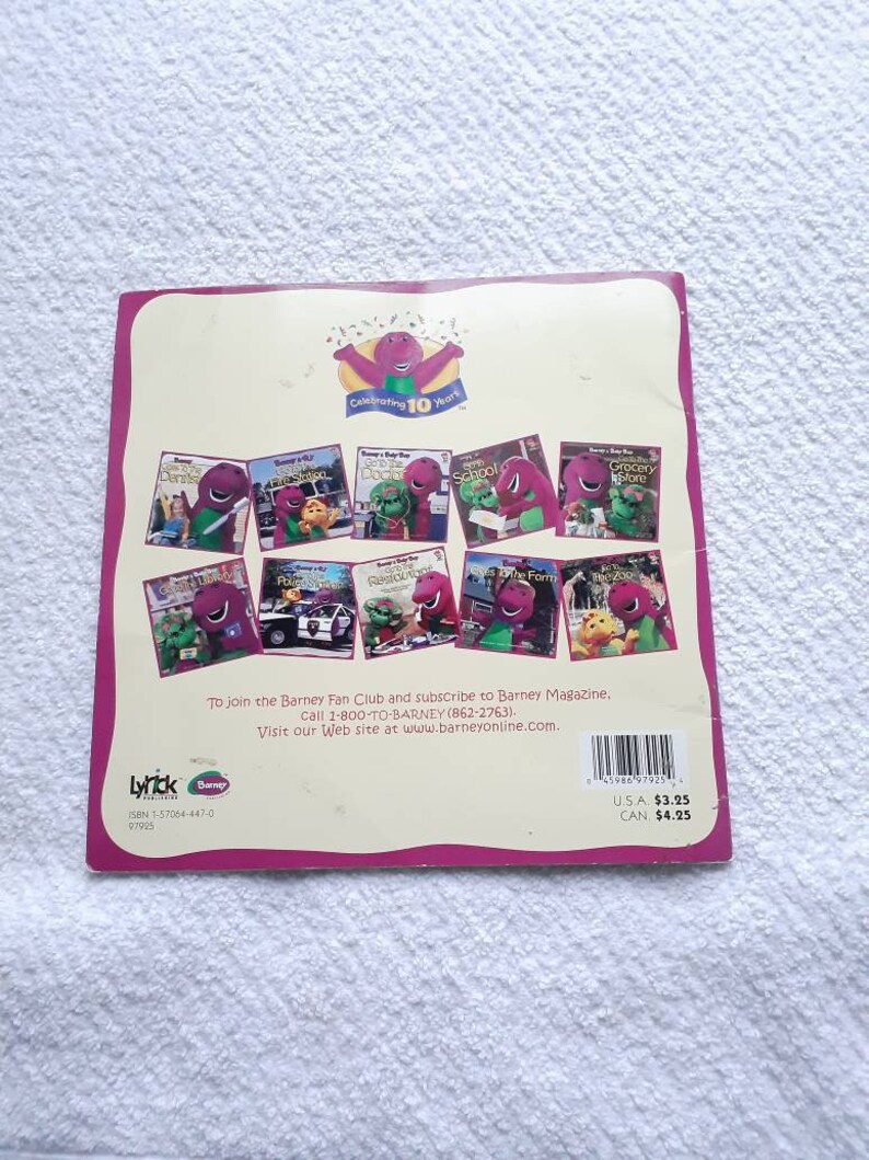 Barney and Baby Bop Go to the Library Vintage Softcover Book - Etsy