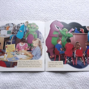 Barney and Baby Bop Go to the Library Vintage Softcover Book - Etsy