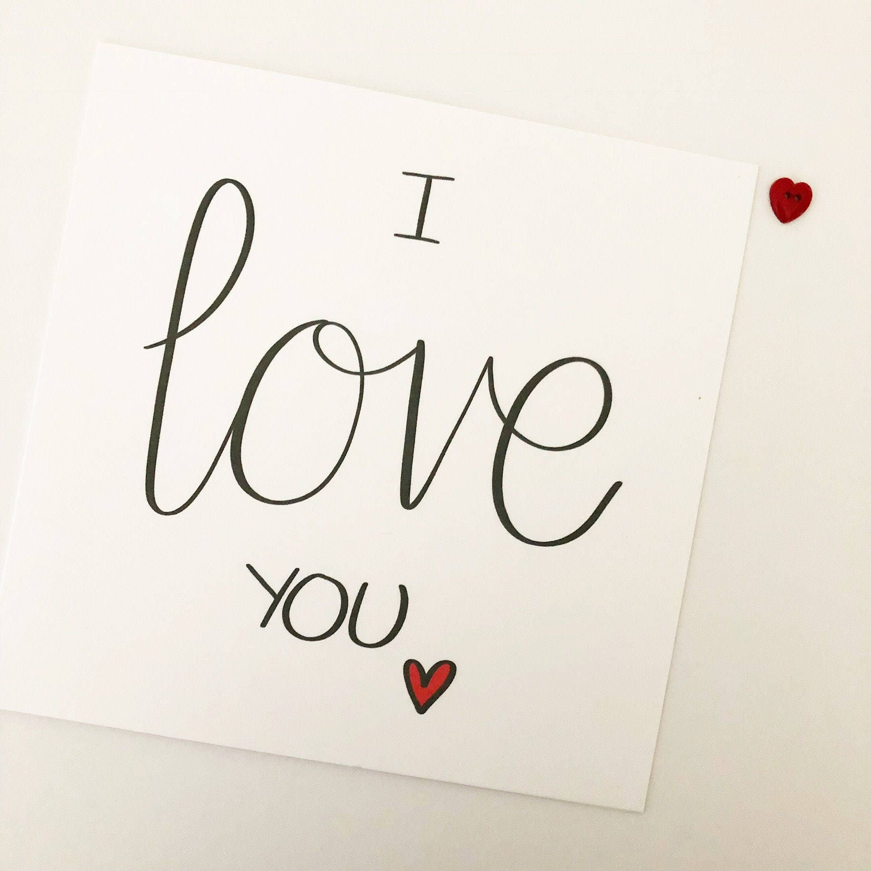 Valentine's card // Calligraphy // I love you // Boyfriend | Etsy